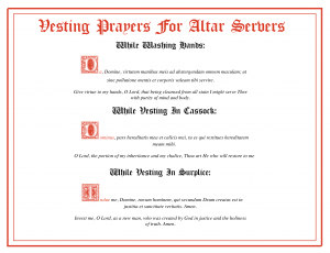 Latin Vesting Prayers - The Catholic Newsboy