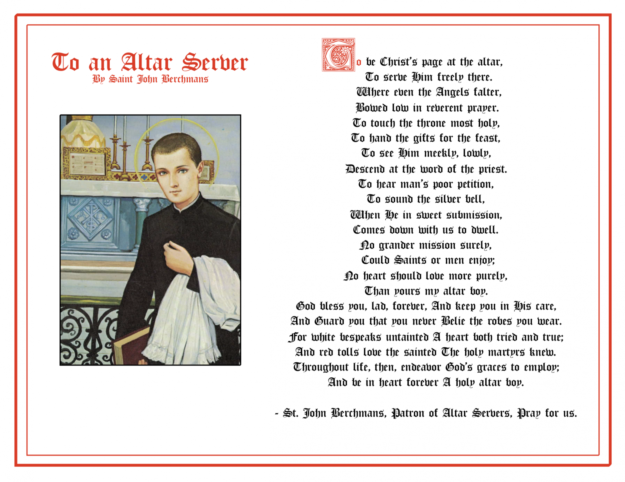 Latin Vesting Prayers - The Catholic Newsboy